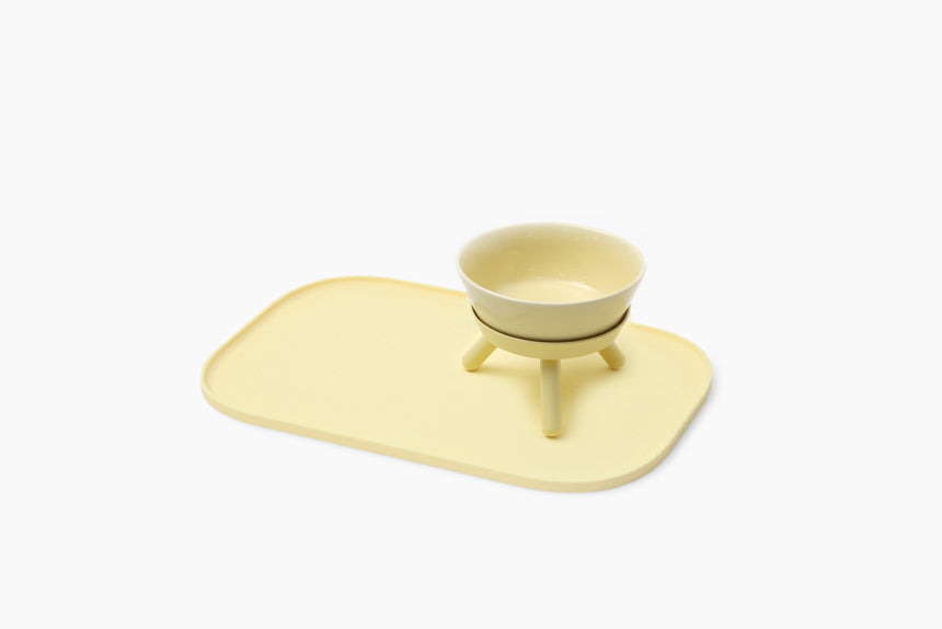 Oreo Elevated Pet Feeder Table . Lemon Yellow . Short – Pets So Good